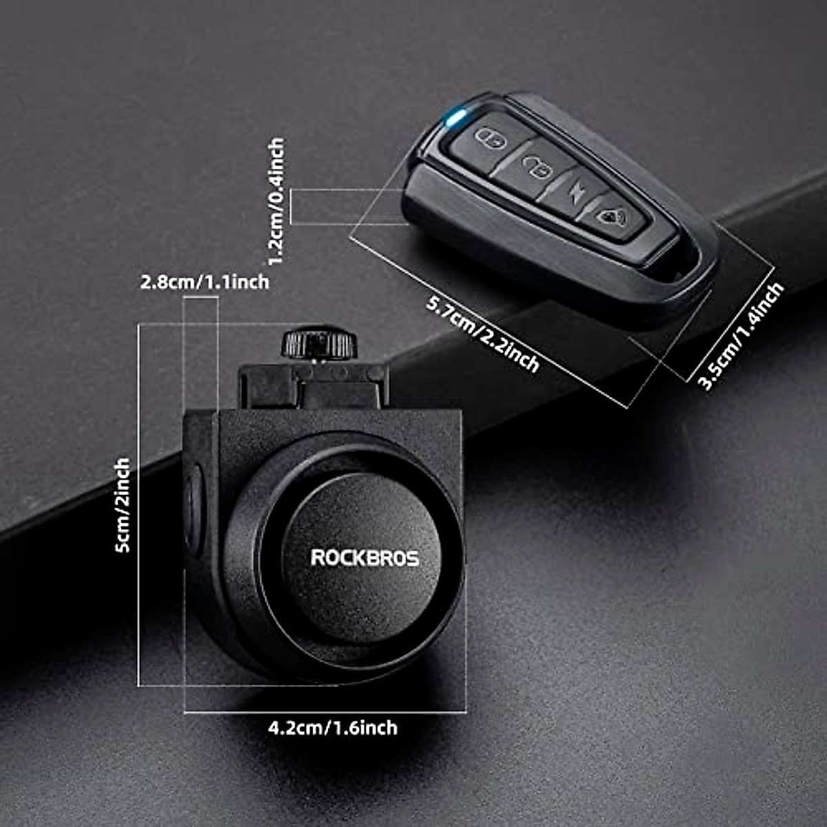 ROCKBROS 115dB Bike Alarm Wireless Vibration Motion Sensor Waterproof Motorcycle Alarm with Remote