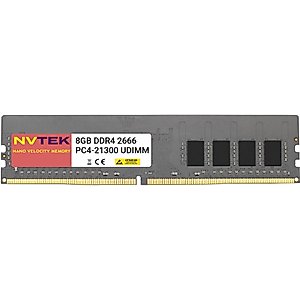 NVTEK 8GB (1X8GB) DDR4 2666MHZ PC4-21300 UDIMM 1Rx8 1.2V CL19 288-PIN Non-ECC Unbuffered Desktop PC Computer Memory