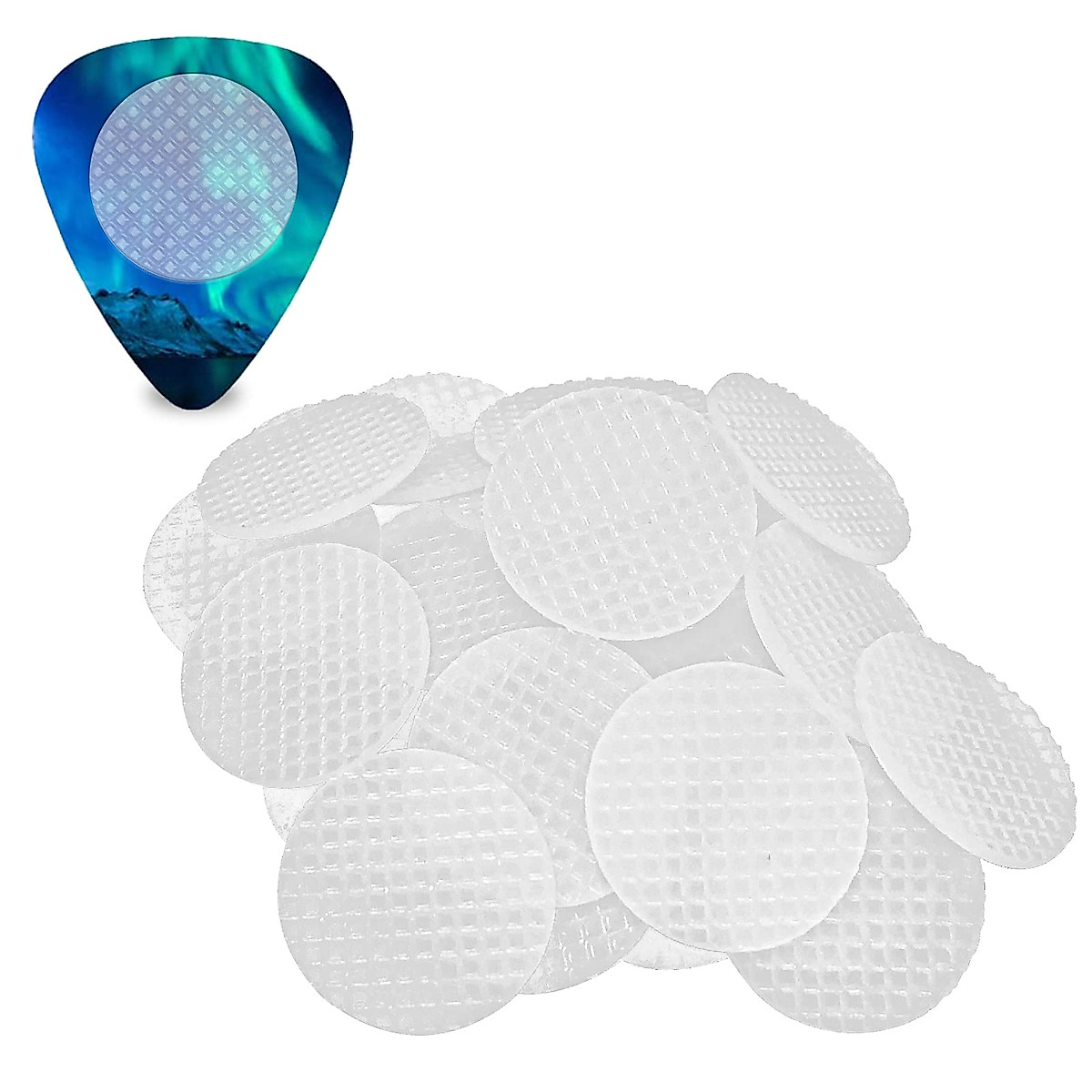 Birllaid Grips for Guitar Picks, Guitar Pick Grips Help You Hold Guitar Picks Tightly, Self Adhesive 30Grips