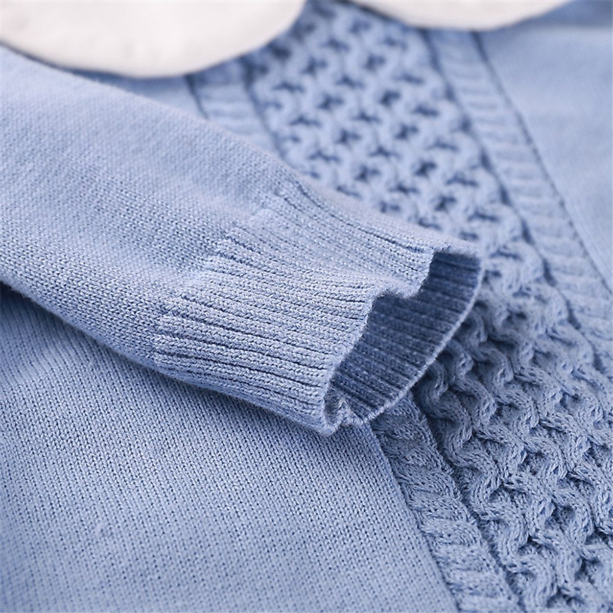 Auro Mesa Baby & Little Boy Girl Peter Pan Collar Knit Sweater Romper Outfit Clothes Twin Baby Clothing Jumpsuit Boutique 0-18M