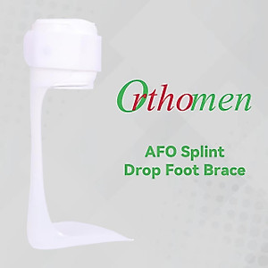 Orthomen Ankle Foot Orthosis Support - AFO Splint - Drop Foot Brace (M-Left)