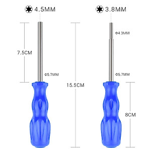 Gamebit Screwdriver Set, Security Screwdriver Bit Set 3.8mm and 4.5mm Security Screwdriver Perfect fit for Virtual Boy, Opening Nintendo, Sega Consoles and Game Cartridges - Blue