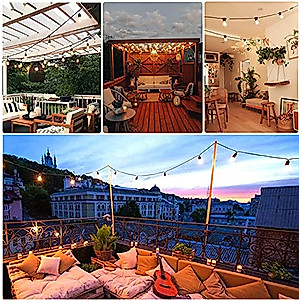 ZOTOYI Outdoor String Lights Patio Light 100 ft, LED Dimmable Lighting S14 LED Outdoor Lights with 30+2 Plastic Bulbs, Waterproof for Outside Cafe Balcony Backyard Bistro Garden Patio Porch