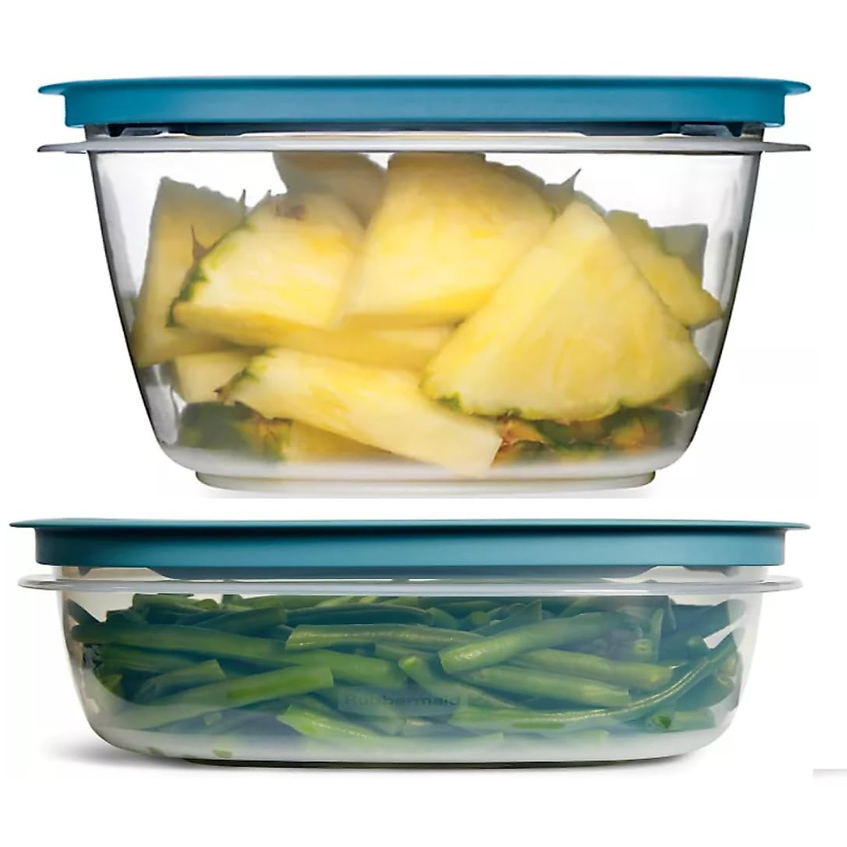 Utensilux Rubbermaid Storage Containers, Easy Find Lids, Teal, 9 and 14 cup set, Flex & Seal, Leak Proof Lids, Food Storage Set, Clear Meal Prep Flex Containers, Assortment Bundle