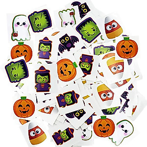 The Dreidel Company Halloween Temporary Tattoos, Great For Birthday Party Favors, Classrooms, Favor & Goody Bags, And Party Supplies, 2" Inches Assorted (144-Pack)