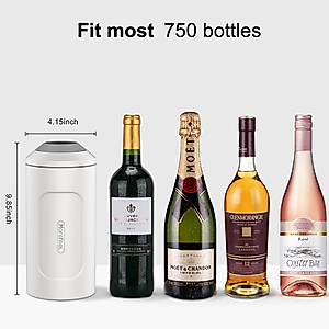Wine Chillers for Bottles-Ideal Gift for Wine Lover, Stainless Steel Portable Champagne Cooler Sleeve Bucket-Double Walled Vacuum Insulated for Most 750ml Bottles with Long-Lasting Temperature Control