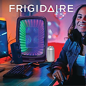 Frigidaire Mini Fridge Cooler, Holds Up to 6 Cans, Portable Fridge for Car, Office, Bedroom, Dorm Room, or Cabin, Gaming Light Up Mini Beverage Refrigerator - 9.84"D x 7.09"W x 10.35"H (Purplehaze)