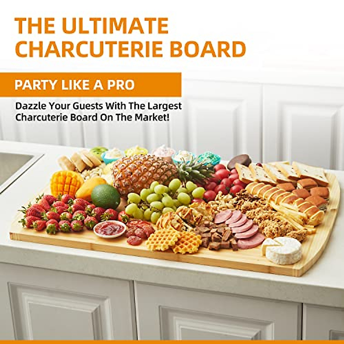 30x20 Bamboo Extra Large Cutting Board- Use as a Charcuterie Board, Butcher Block, Over Sink, Brisket, Rv Stove Top Cover, Noodle Board Stove Cover, Meat Cutting Board