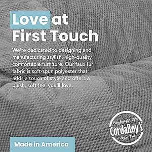 CordaRoy's Chenille Bean Bag Cover (Bean Bag Sold Separately) - Cover for Convertible Bean Bag Chair & Bed - Machine-Washable Chenille Fabric - for Basement, Living Room, Dorm - Queen - Charcoal