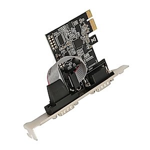 2 Port PCIE RS232 Serial Card with Full Size Bracket, Supports for Windows, for Linux, 256 Byte FIFO Depth, for POS Systems, Scanners, Printers