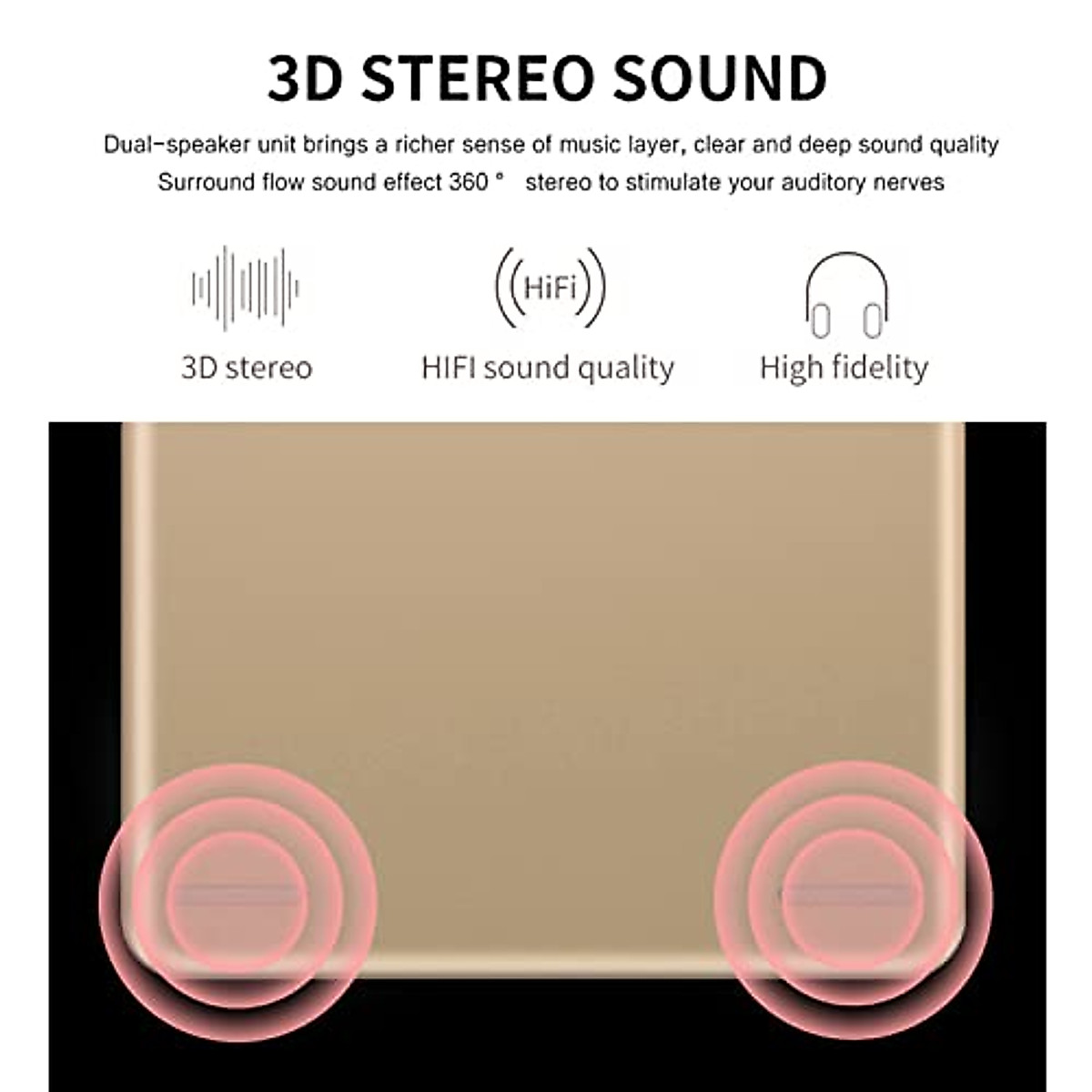 HD Tablet, 13MP Camera 100-240V Gold Tablet for Work (US Plug)