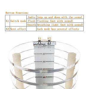 iCubeSmart 16 LED Audio Spectrum DIY Electronic Kits, Built-in Microphone to Collect Music (PP16-Round)