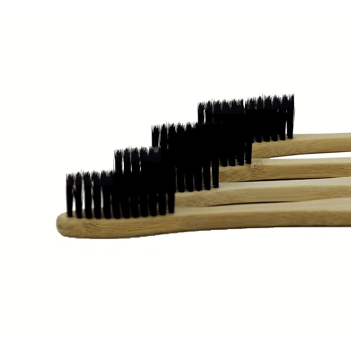 Biodegradable Eco-Friendly Charcoal Infused Bristle Bamboo Toothbrush - Pack of 4