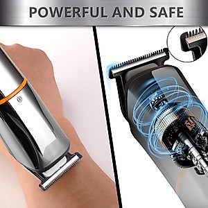 TUSHANGGE Beard Trimmer for Men Electric Razor Waterproof Professional Hair Clippers 6 in 1 Cordless Grooming Kit USB Rechargeable with Travel Case