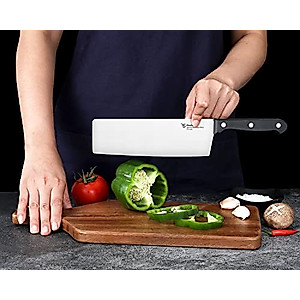 Humbee 7.5-Inch Nakiri Knife Razor Sharp High Carbon Stainless Steel Meat Cleaver, Vegetable Chopper Kitchen Knife Multipurpose Chef Knife