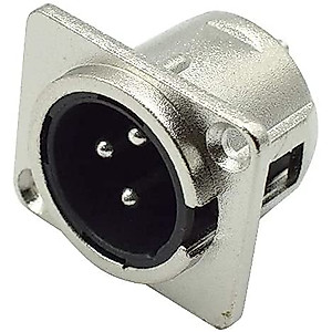 bnafes XLR Male Jack 3 Pin - Panel Mount Jacks D Series Size XLR-M Connector 6-Pack