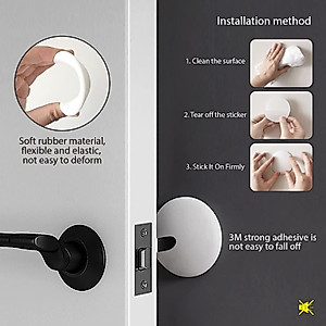 CLOATFET Door Stopper Wall Protector, 3.15" Larger White Silicone Door Stop with Strong Adhesive, Quiet/Shock Absorbent Door Knob Wall Protector Door Bumper to Protect Wall Surfaces(4 Pack 8cm)