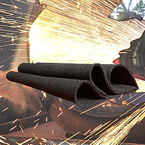 2 Pack Welding Blanket Fireproof Tarp Heat Resistant Material Up To 1800°F Flame Retardant Fabric Carbon Felt for Grill Stove Pit Soldering Welders Plumbers 12 by 27 Inches