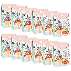 Big Dot of Happiness Let’s Be Fairies - Fairy Garden Birthday Gift Favor Bag - Party Goodie Boxes - Set of 12