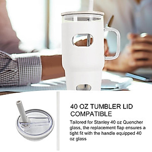Generic 40 oz Tumbler Lid Replacement fit for Stanleys Cup,Tumbler Straw Lid,Replaceble Tumbler Straw Lid,Reusable Tumbler Cover for Stanleys Cup, Refer to description, White, JH5M481645QCRQF9