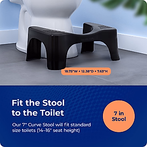 Squatty Potty The Original Bathroom Toilet Stool, Curve Lightweight with Sleek and Modern Design, Black, 7"