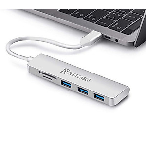 BEST CABLE USB C Hub Multiport Adapter - 5 in 1 Portable with 3 USB 3.0 Ports, SD/TF Card Reader, Compatible with MacBook, XPS More USB C Devices