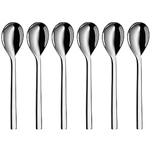 WMF Coffee Beaker Spoon Set 6-pcs. Nuova, Stainless Steel, Silver, 9.5 x 18.2 x 5.5 cm