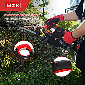 MZK 22.4'' Cordless Hedge Trimmer, 20V Power Share Bush Trimmer, Handheld Hedge Cutter, Grass Shrub Trimmer, Lightweight & Compact Trimmer(Battery & Charger Included)