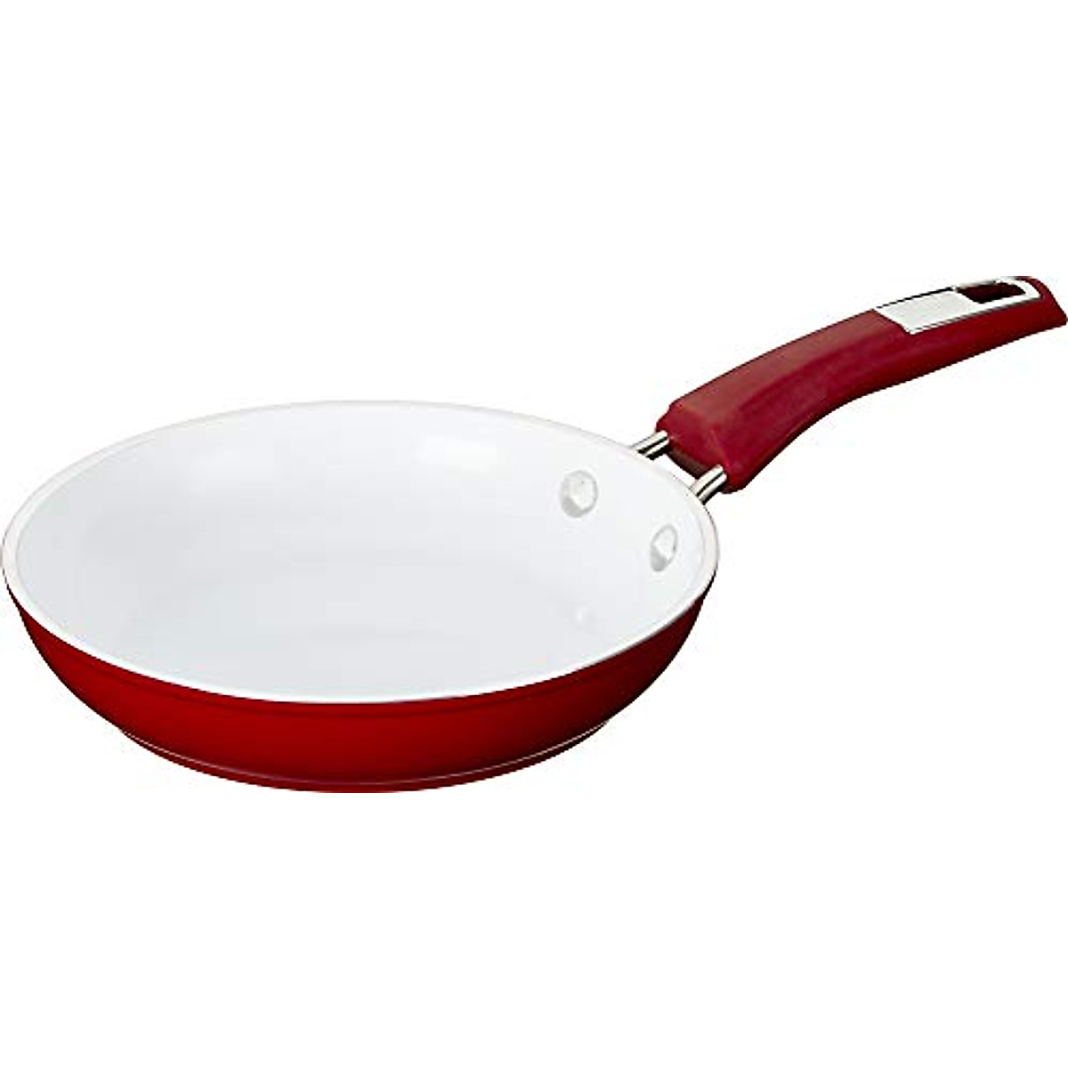 Bialetti Aeternum Ceramic Nonstick Cookware Set, 10 Piece Cookware Set, Red/White