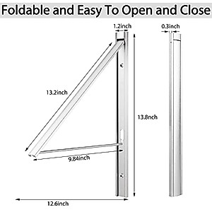 kuaguan Laundry Racks for Drying Clothes Drying Rack,Folding Drying Rack, Wall Mounted Clothes Hanger Rack Drying Rack Clothing Folding Indoor and Outdoor (Silver)