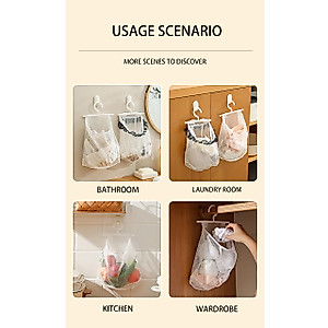 FOKAI Mesh laundry bags for delicates, laundry bag, drying rack clothing, laundry bags mesh wash bags and fruit and vegetable storage. nailless, lingerie bags for washing delicate 2Pc (white), TC0326