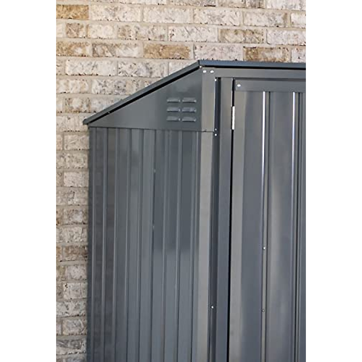 Cover-It 6x3 Metal Outdoor Galvanized Steel Storage Shed with Swinging Lockable Doors for Backyard or Patio Storage of Trash Cans, Bikes, Supplies, Tools, Toys, for Lawn, Garden, Camping, Charcoal