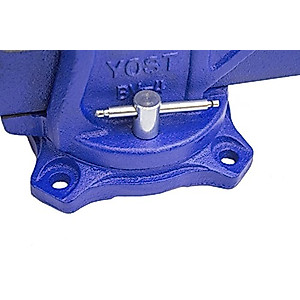 Yost Vises Tool 4-Inch Workshop Duty Bench Vise, Model BV-4, with 120-Degree Swivel Base, Blue