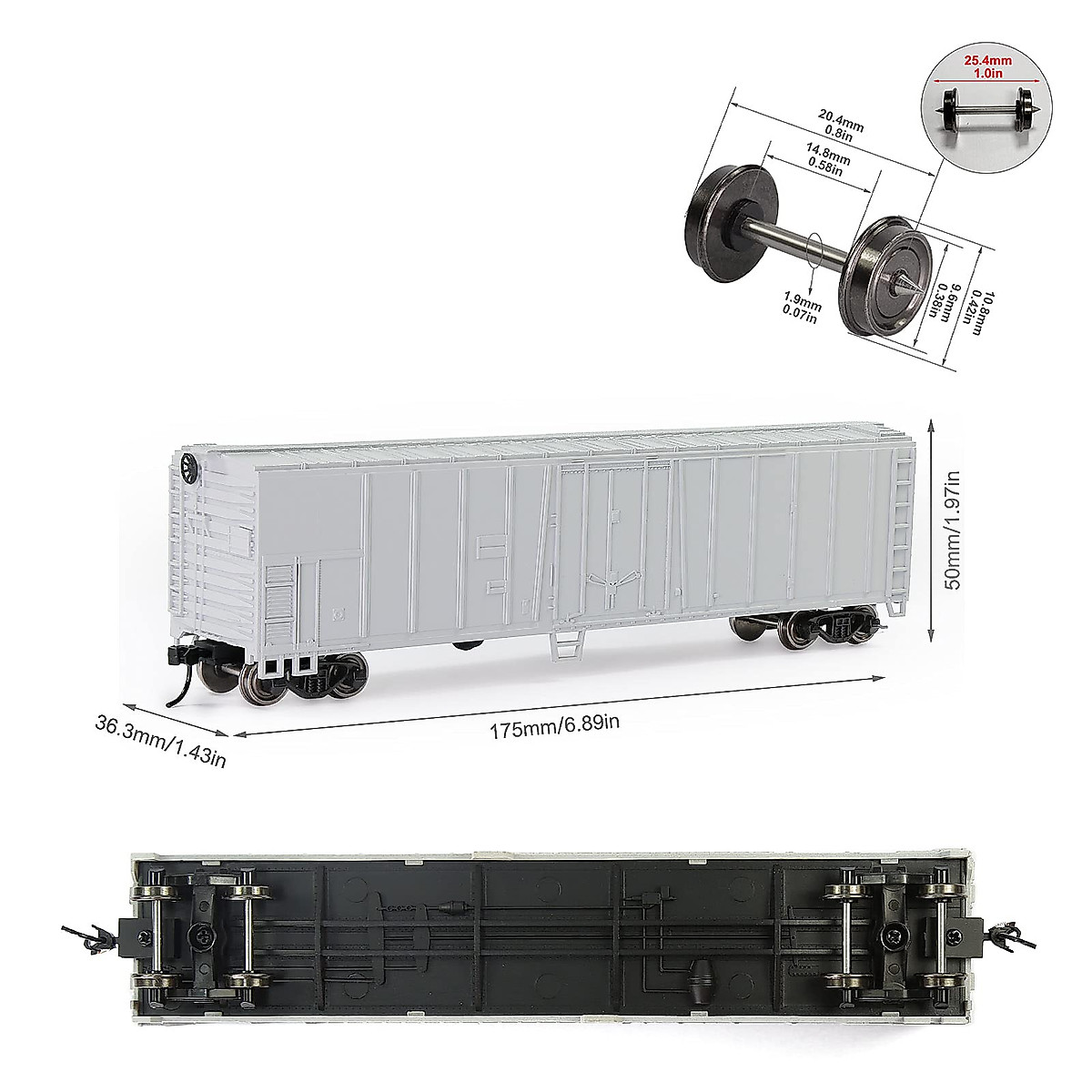 Evemodel C8750 3PCs HO Scale 1:87 50' Steel Reefer 50ft Boxcar Model Railway Wagon (3 Colors)