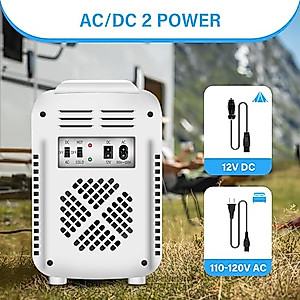 iPower Mini 4L/6 Cans Portable Small Refrigerator Cooler & Warmer Compact Fridge for Bedroom, Dorm, Office, Beverage, White