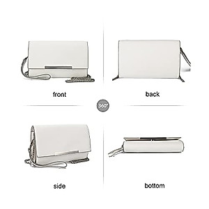 AFKOMST Small Clutch Purses for Women Summer Crossbody Bags and Straw Wristlet Handbags with Chain Strap