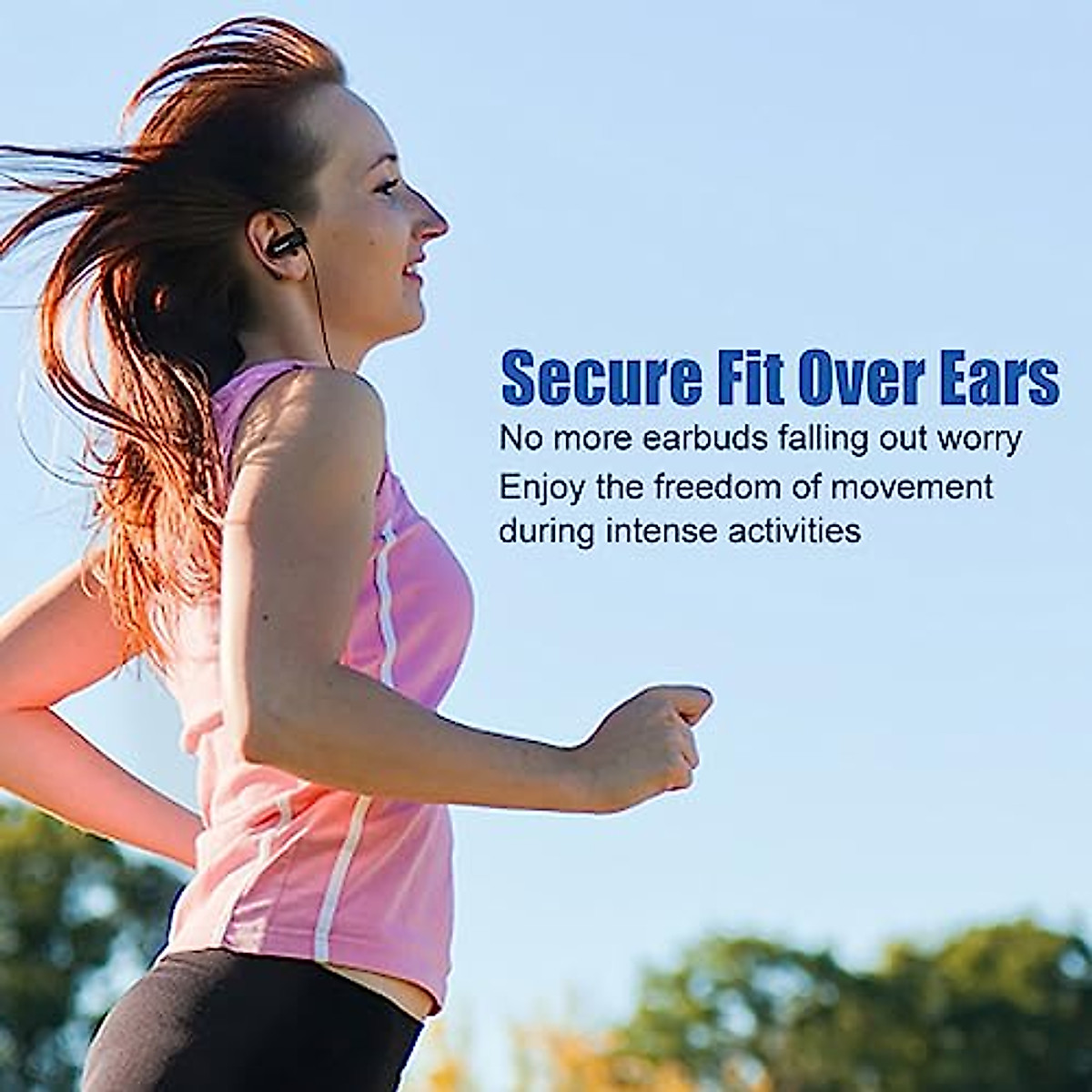 Joysico Wired Over The Ear Earbuds with Microphone Volume Control Ear Hook and Case, Sweatproof Sport Earphones for Running Exercise Gym Workout, Wrap Around Headphones for Cellphones, Laptop, Tablet
