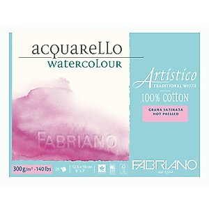 Fabriano ATW BL Echtbuetten Watercolour Paper Hahn Emuehl 4CO 5 x 7-inch, White