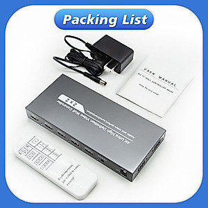 ORIVISION Video Wall Controller, 2x2 HDMI Video Wall Control,4K30 Input 108060 Output with 8 Splicing Modes 2x2,1x1,2x1,3x1,4x1,1x2,1x3,1x4, 180° Rotate TV Wall Processor for Big Screen,Mall...etc.