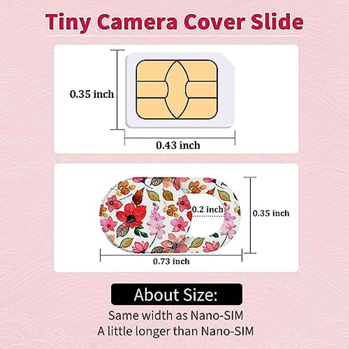 Yilador Laptop Camera Cover Slide Cute (3 Pack), Ultra Thin Webcam Cover for iPhone iPad MacBook Pro Computer iMac Cell Phone PC Accessories, 0.03" Camera Blocker Slider, Great for Privacy - Flowers