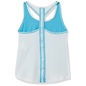 Under Armour Girls' Knockout Tank Top , Fresco Blue (481)/White , Youth X-Large