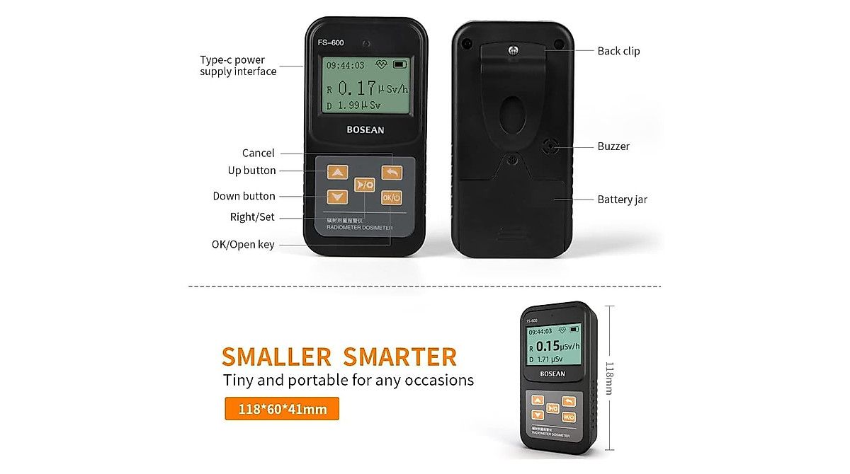 HPDONM Portable Radiation Detector - High Sensitivity Geiger Counter