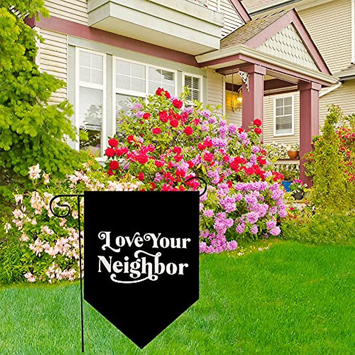 Love Your Neighbor Garden Flag Vertical Double Sided Farmhouse Yard Outdoor Decoration 12.5×18 Inch