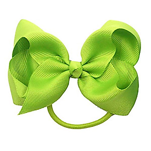 40Pcs 4.5 Inches Boutique Pops Hair Bows Elastic Hair Ties Grosgrain Ribbon Big Cheer Bow Ponytail Holder Rubber Hair Bands for Girls Toddlers Kids Teens In Pairs