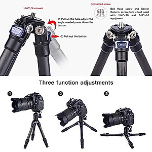 AOKA 15.7in/0.97lb Lightweight Compact Carbon Fiber Tripod with 360° Ballhead Travel Mini Tripod for Mobile Phone and Compact Mirrorless Cameras