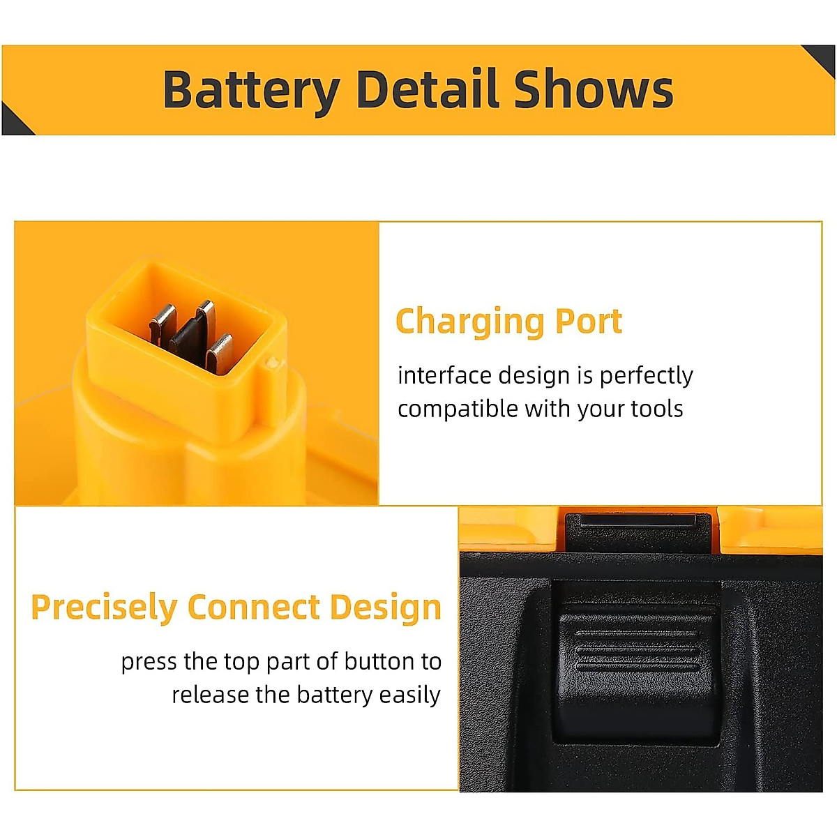 KINGTIANLE 2-Pack 18V 5.0Ah Replacement Battery for Dewalt 18 Volt XRP DC9096 Ni-Mh Batteries, Compatible with DC9098 DC9099 DW9095 DW9096 DW9098 Cordless Power Tools