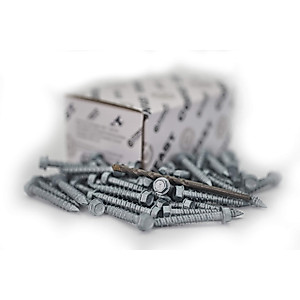 CONFAST 1/4" x 1-3/4" Concrete Screws 410 Stainless Steel Hex with Concrete Drill Bit for Anchoring to Masonry, Block or Brick (50 per Box)