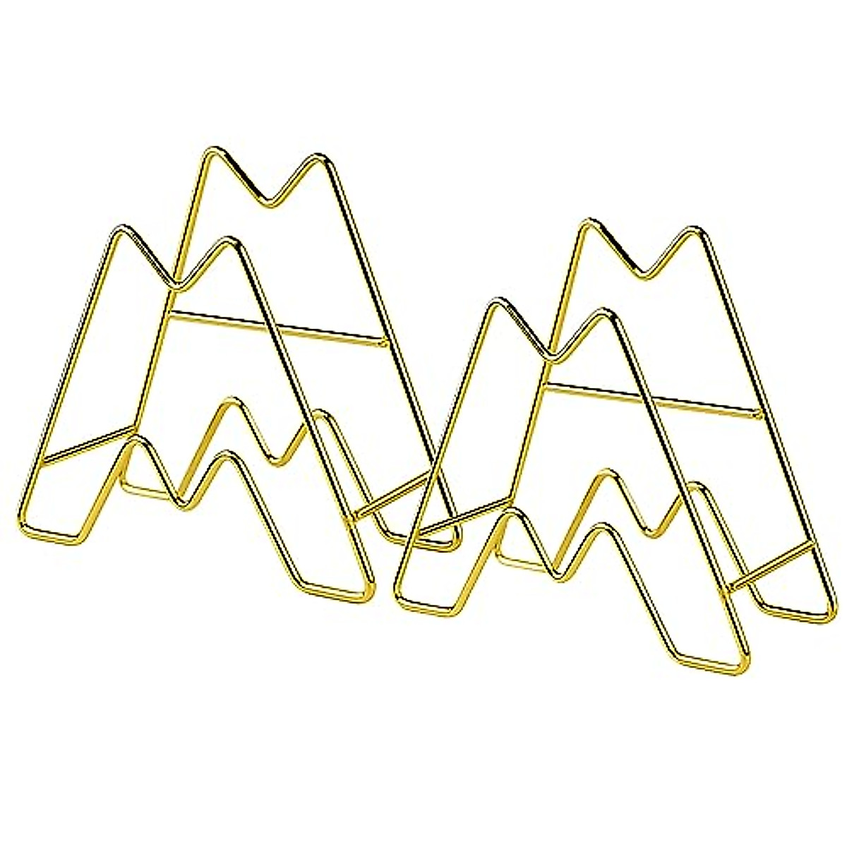 UWAYEXRA Pot Lid Organizer,2-Piece Gold Pan Lid | Plate Holder, Minimalist Style Dual-purpose desktop and wall Kitchen Organizers Nail-free