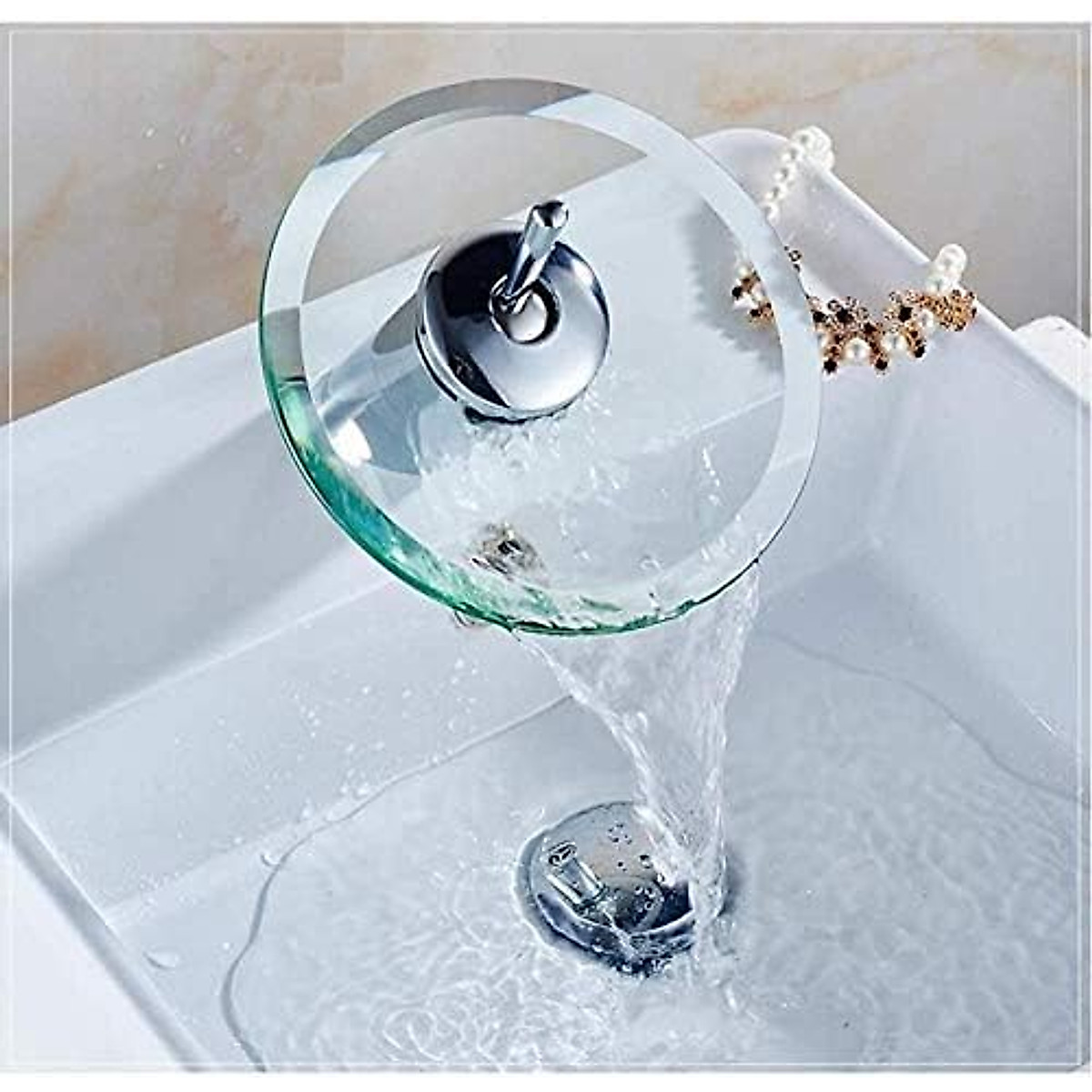 Kitchen Taps Kitchen Tap Faucet Waterfall Bathroom Faucet Single-Lever Basin Mixer Bath Chrome Faucet Brass Sink Faucet Glass Sink Faucet