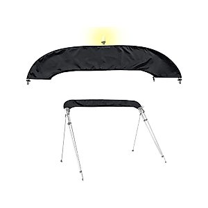 SoGuDio Design with Light Hole Bimini Top Cover,Suitable for 3-4 Bows Tops,Effectively Prevent The Erosion of UV,sea Water in Summer, Designed Resin Zipper Canopy,XL 81-101IN Black (ZYPZ-SJ-HS-002)